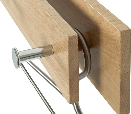 HakuShop Wandkapstok | Bruin Massief hout | 2 laags(verborgen haken ...