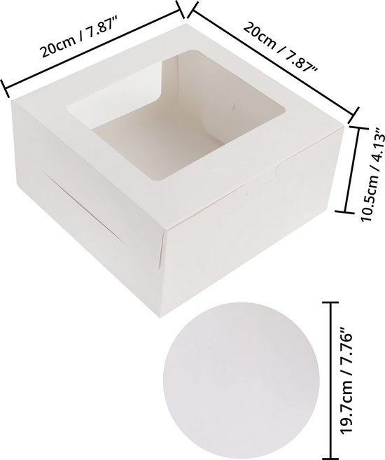 Belle Vous 12 Pak Wit Kartonnen Cake Dozen met Doorzichtig Plastic ...