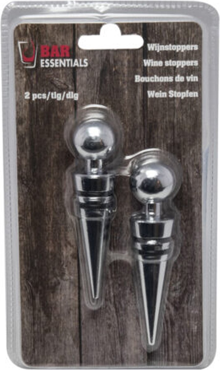 Svenska Living Flessenstoppers/Afsluitdoppen - 2x stuks - RVS/Rubber ...