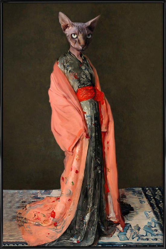 JUNIQE - Poster in kunststof lijst Indy -40x60 /Grijs & Rood | bol