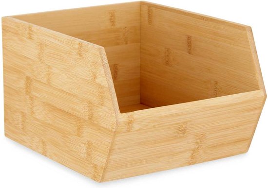Doos Stapelbaar Bruin Bamboe (20 x 15 x 25 cm) | bol