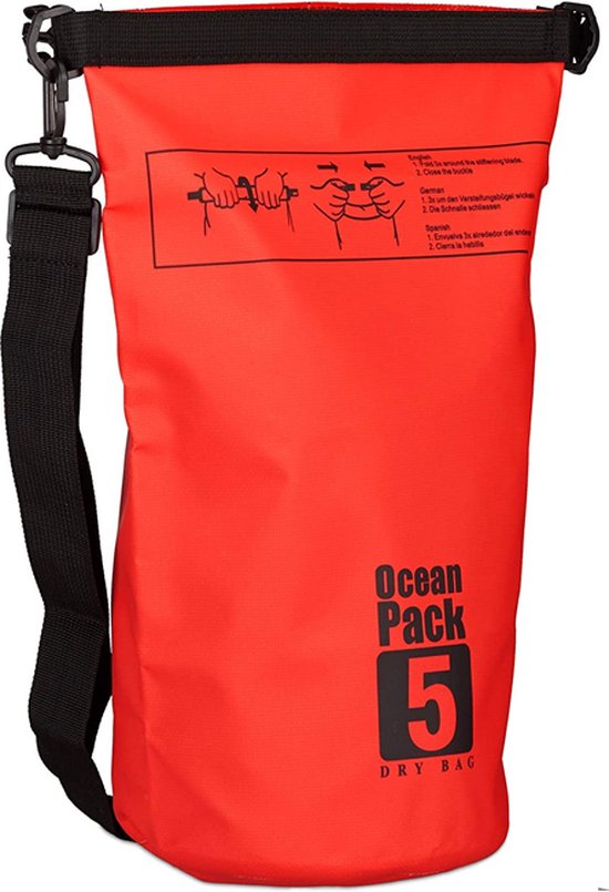 Ocean Pack 5 liter - Rood - Waterdichte zak - Dry bag - Outdoor ...