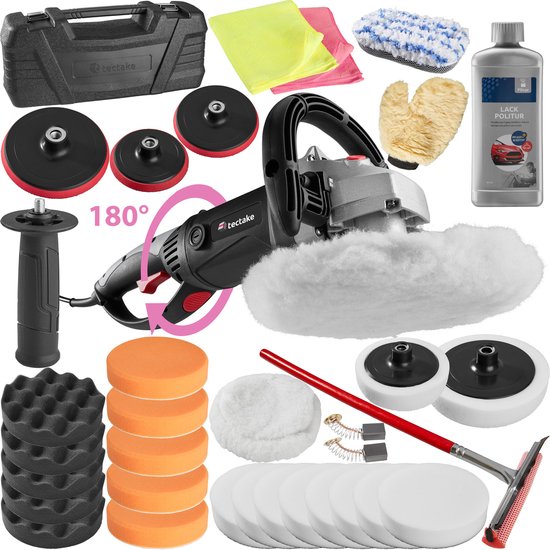 tectake® Polijstmachine 1500 Watt, 0-3000 omw/min, Draaibare Handgreep ...