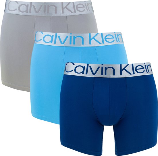 Calvin Klein microfiber reconsidered steel 3P boxers blauw - M | bol