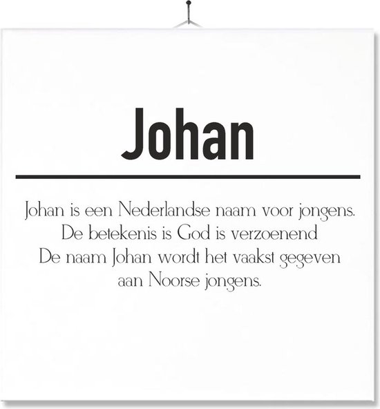 Tegel Met Opdruk | Betekenis | Kado | Cadeau | Met Naam - Johan | bol