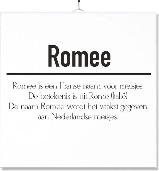 Tegel Met Opdruk | Betekenis | Kado | Cadeau | Met Naam - Romee | bol