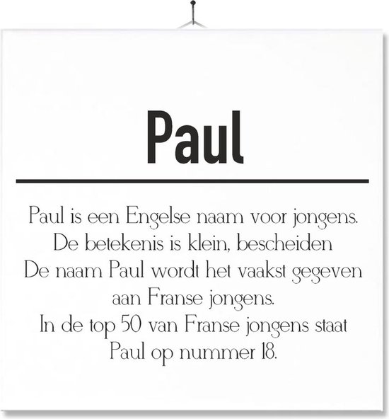 Tegel Met Opdruk | Betekenis | Kado | Cadeau | Met Naam - Paul | bol.com