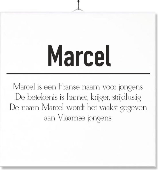 Tegel Met Opdruk | Betekenis | Kado | Cadeau | Met Naam - Marcel | bol