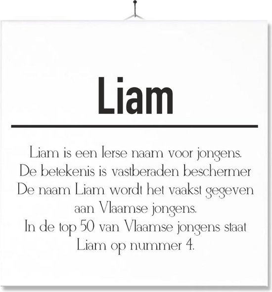 Tegel Met Opdruk | Betekenis | Kado | Cadeau | Met Naam - Liam | bol.com Tegel Met Opdruk | Betekenis | Kado | Cadeau | Met Naam - Liam | bol.com