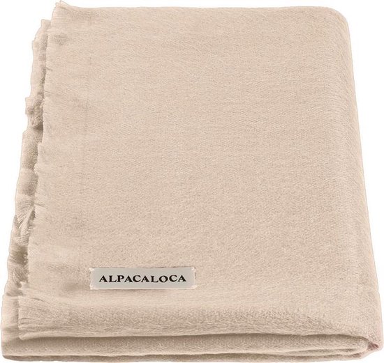 Alpaca Wol Enkelzijdige Sjaal - 200 x 65 cm - Beige | bol