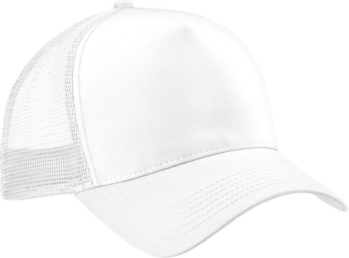 Beechfield Heren Half Mesh Trucker Cap / Hoofddeksel (Wit/Wit) | bol.com