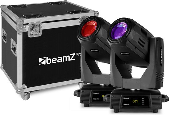Moving head - BeamZ Pro Tiger 17R moving head 350W - set van 2 stuks in flightcase | bol