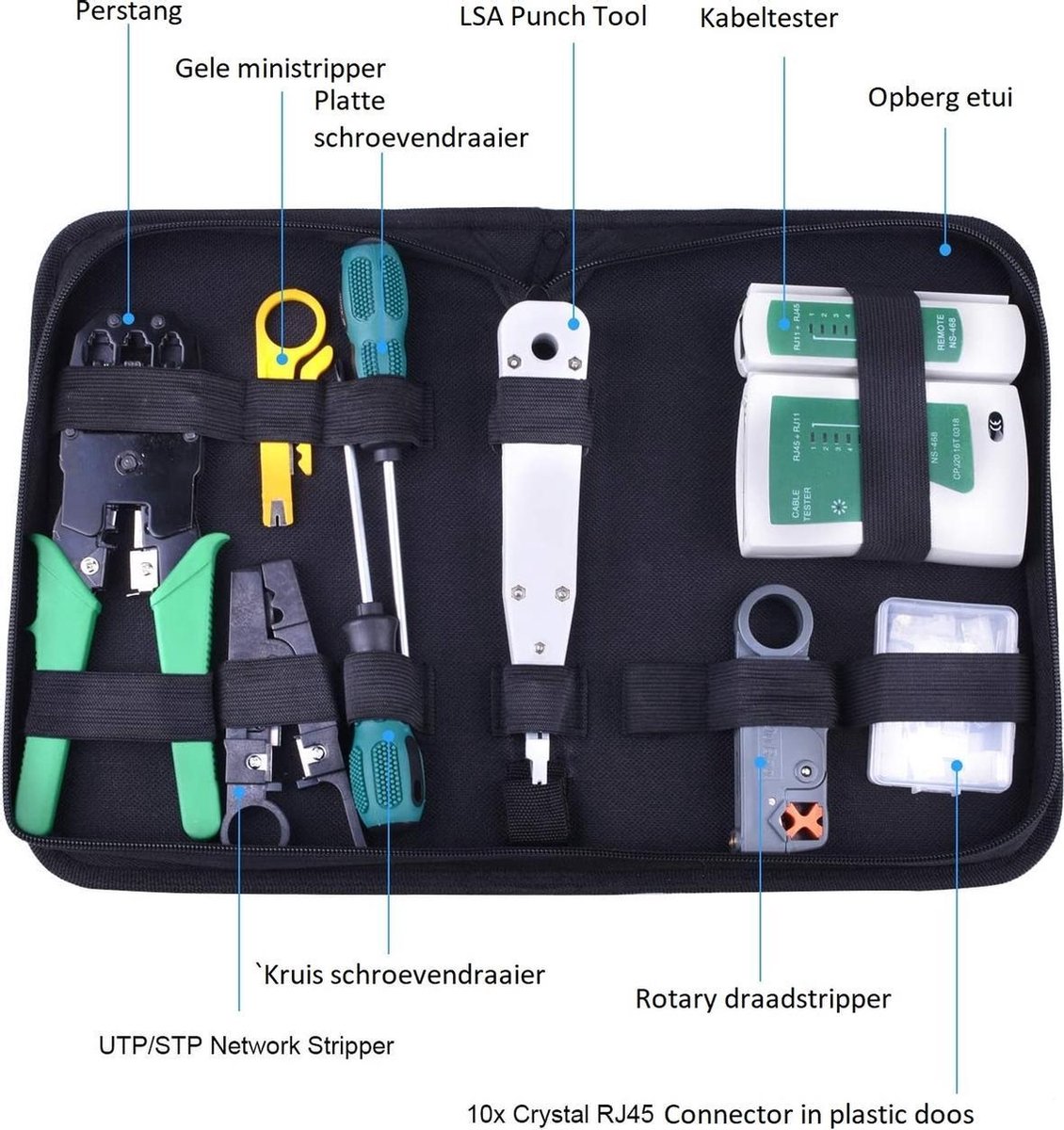 Netwerk Tester - UTP tester - Set - RJ45 - Cat6 - Ethernet kabel ...