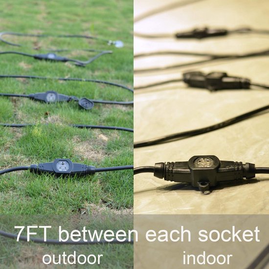 50FT 12 Gauge Buiten Power Extension Cord met 7 Outlets - Ideaal voor ...