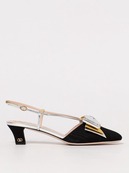 Bow Slingback Pumps Low Heel Wo - Black | bol