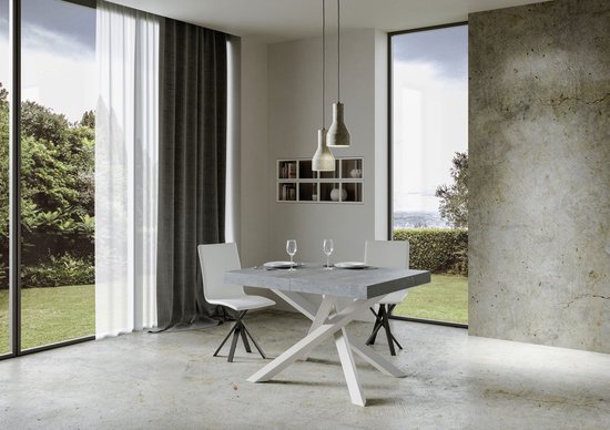 Volantis uitschuifbare tafel 140/400x90 cm betonwitte poten | bol