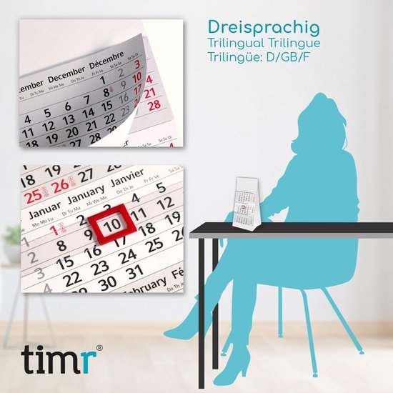 3-Maand Bureaubladkalender 2026 Klein Staand met Schuifregelaar ...