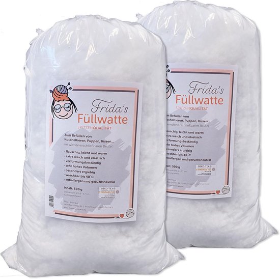1 kg polyester vulwol vulling voor kussens, knuffels en hobbyprojecten ...