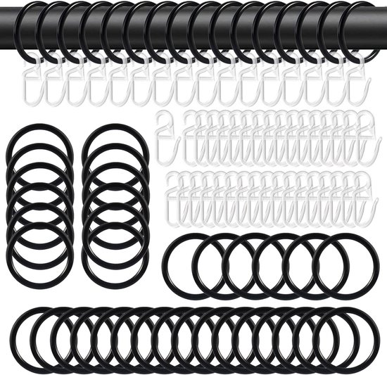50pcs Metal Curtain Rings - 30mm Inner Diameter - Zwarte Ringen met ...