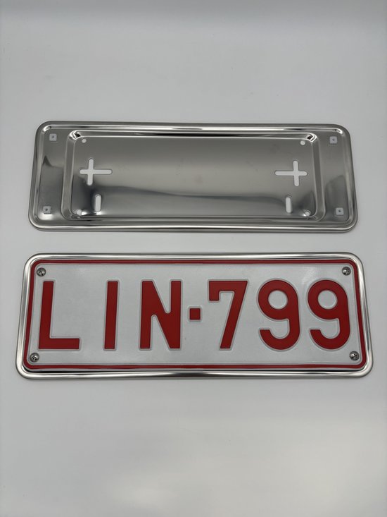 Nummerplaathouder Oud Formaat nummerplaat INOX CHROMÉ - 340 x 110 mm ...