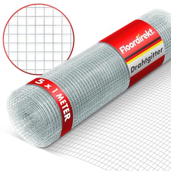 Draadgaas Fijn Gaas - 6.3 mm - Gegalvaniseerd - 100 cm Hoog x 5 m Lang ...