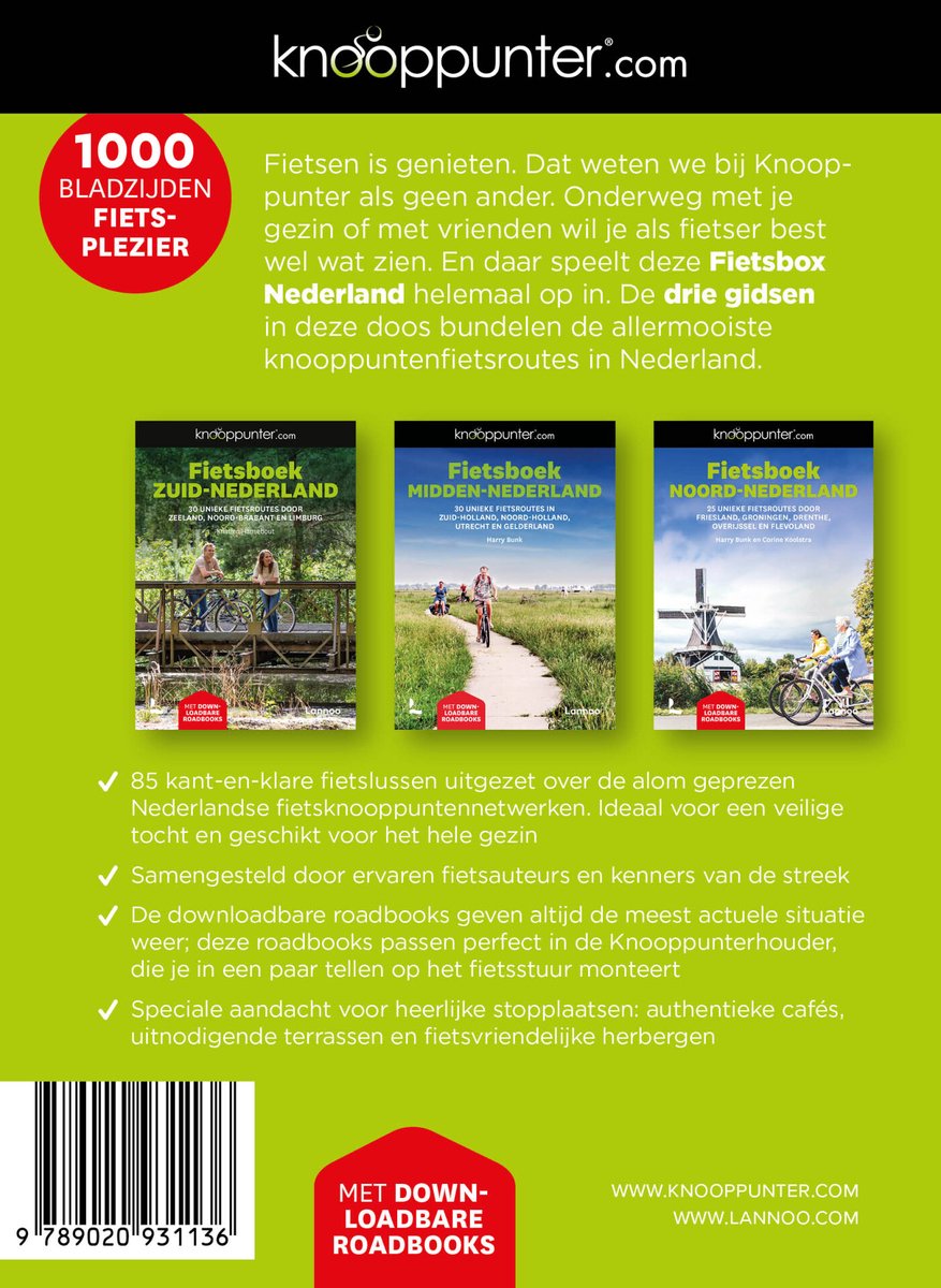 Knooppunter Fietsbox Nederland - 85 fietslussen voor het hele gezin | bol