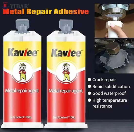 TLVX 2 stuks Super Sterke Metaal Reparatie Lijm 2-Componenten 100gr ...