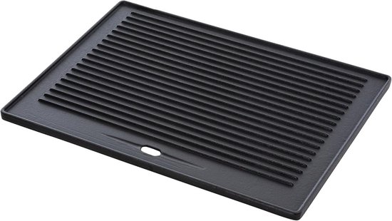Geëmailleerde gietijzeren grillplaat voor barbecue en oven - 41,3 x 30 ...
