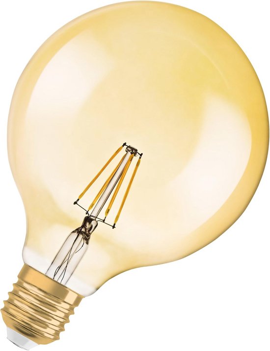 Vintage Globe Filament LED Lamp E27 Goud 4W 2400K Warm Wit | bol