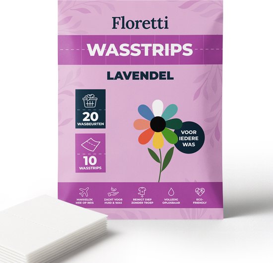 Floretti – Milieuvriendelijke Wasstrips – Lavendel – 132 wasbeurten ...