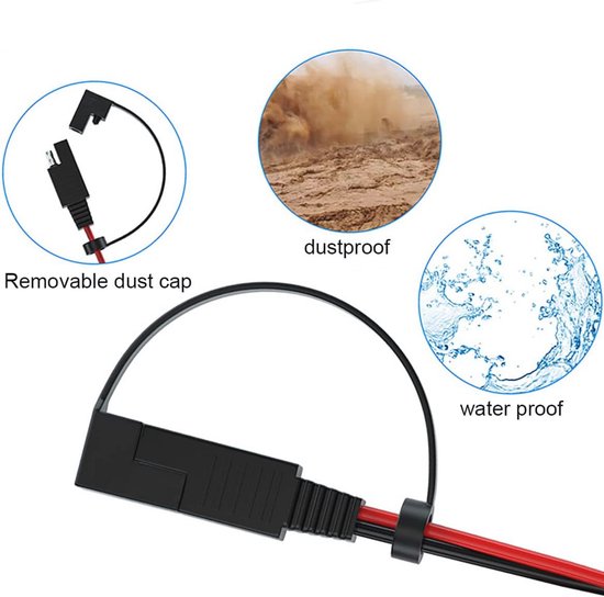 SAE Connector Kabel 5m - Automobiel Verlengkabel met 2 Pin en Stofkap | bol