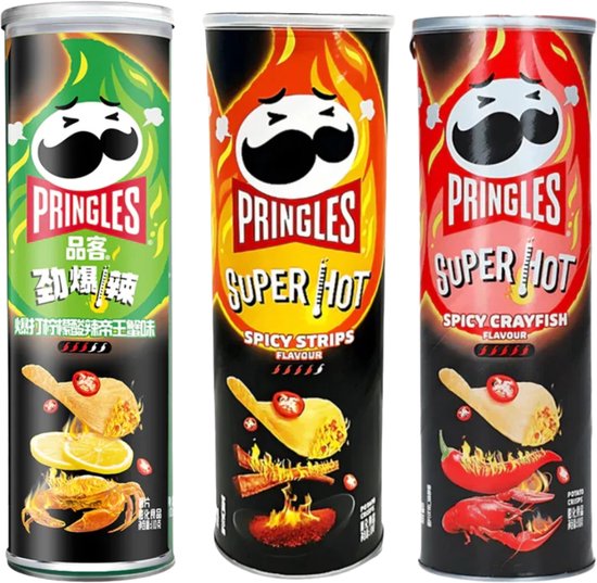 Pringles Mix Box – Spicy Strips, Spicy Crayfish & Chili Lemon Crab – 3 ...