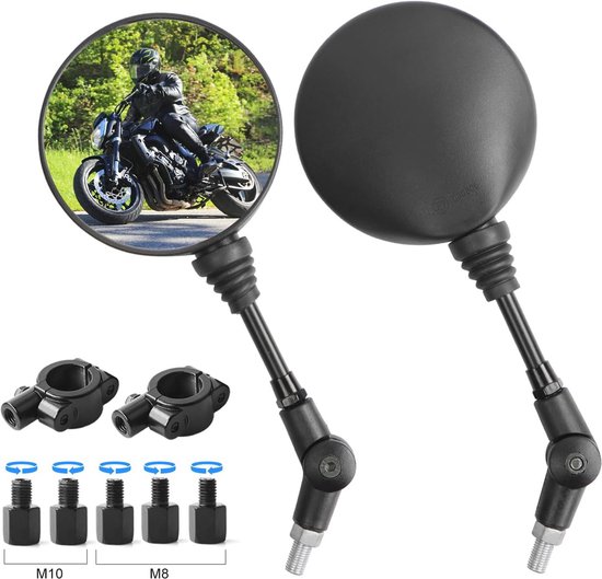 Universele Motorrugspiegels met 360° draaibare Zijspiegels voor Motor ...