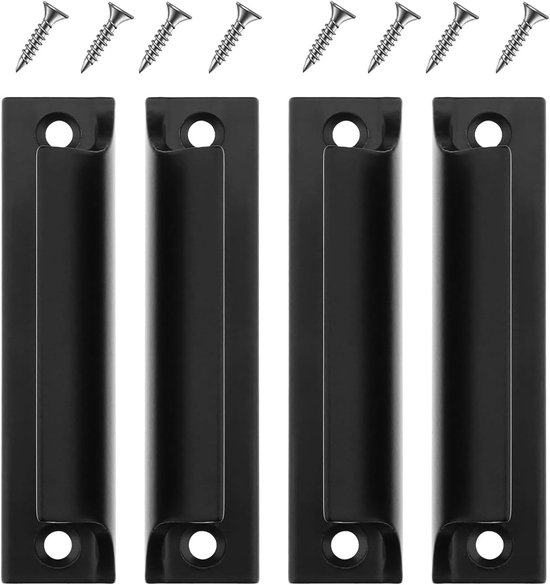 4er Set Aluminium Deurgrepen (Zwart) - Balkon Deurgreep - Meubelgrepen ...