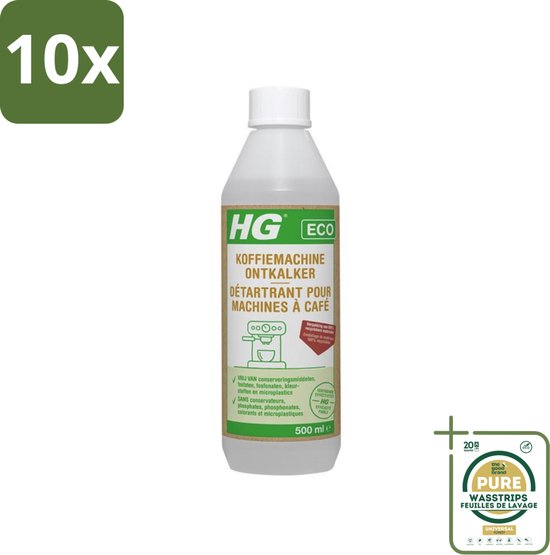 10 x HG Eco Koffiemachine Ontkalker Citroenzuur 500 ml ...