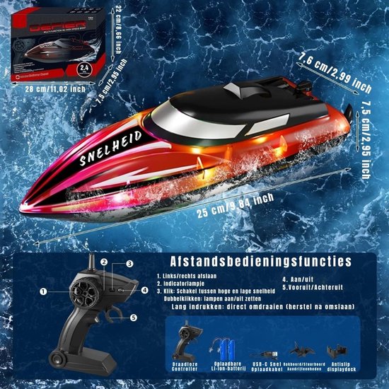 RWB® Bestuurbare Boot - RC Boot - Boot op Bestuurbare Afstand - 2 ...