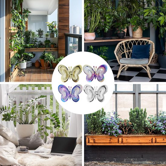 Vogelverschrikker Set - 4 Stuks Vlinder en 4 Stuks Reflecterende ...