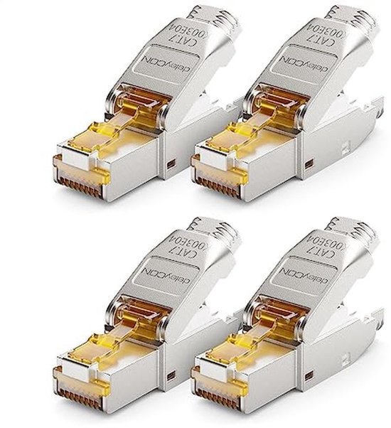 4x CAT 7 RJ45 Networking Connector Toolless Shielded 10 Gbit/s 600 MHz ...