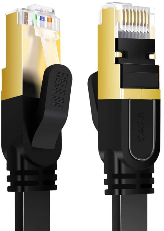 Flexibele Cat 8 Platte Ethernet Kabel RJ45 - 4 Meter voor PC, Laptop ...