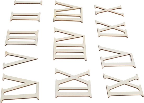 Houten Romeinse cijfers DIY klok nummers, handgemaakt decoraties voor ...