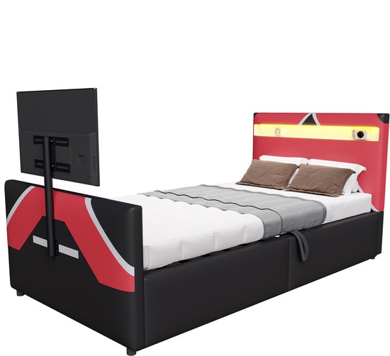 PHOEBE CAT Lit enfant - 90×200 cm - Style E-sports - Cuir artificiel ...