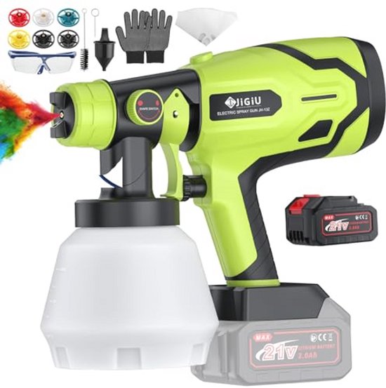 Professioneel HVLP Lakpistool met Accu - Draagbaar, 300 W, 6 ...