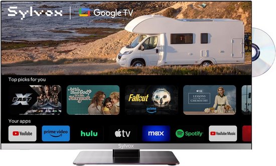 22 inch 12V Smart TV met DVD-speler - Full HD 1080P Google TV voor ...