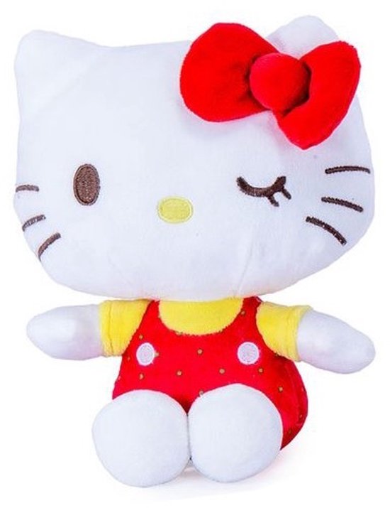 Hello Kitty - 16cm Tutti Frutti Red Bow Winking Knuffel | bol