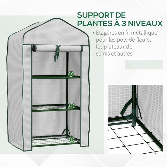 Mini Tuinkas met 3 etages voor Balkon - Compacte Broeikas voor Zaaien ...