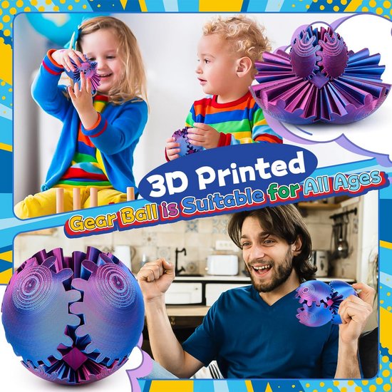 3D Geprinte Tandwiel Bal Cube Fidget Speelgoed - Steampunk Stressvermindering en Angst... | bol