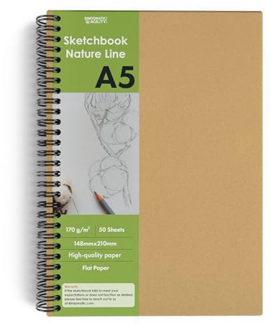 Schetsboek A5 - Gerecycled 170g Papier voor Tekenen en Schilderen - 50 ...