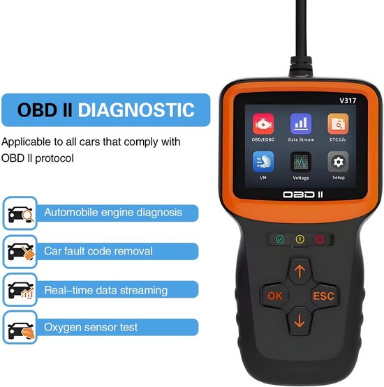 OBD2 Scanner – auto uitlezen en storing verwijderen – universeel OBDII ...