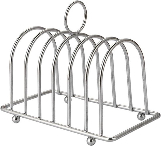 6 Slice Slot Toast Rack, RVS Toast Houder, Ontbijt Carry Brood Brood ...