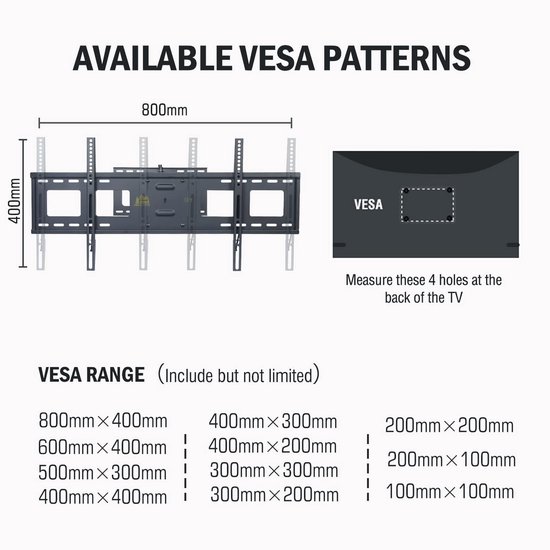Draaibare en Kantelbare TV Wandbeugel 50-90 Inch met Lange Arm 1090 mm ...